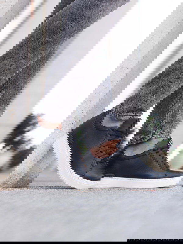 Navy blue elevator shoes Cyrus +7 cm, Conhpol Dynamic - Polish ...