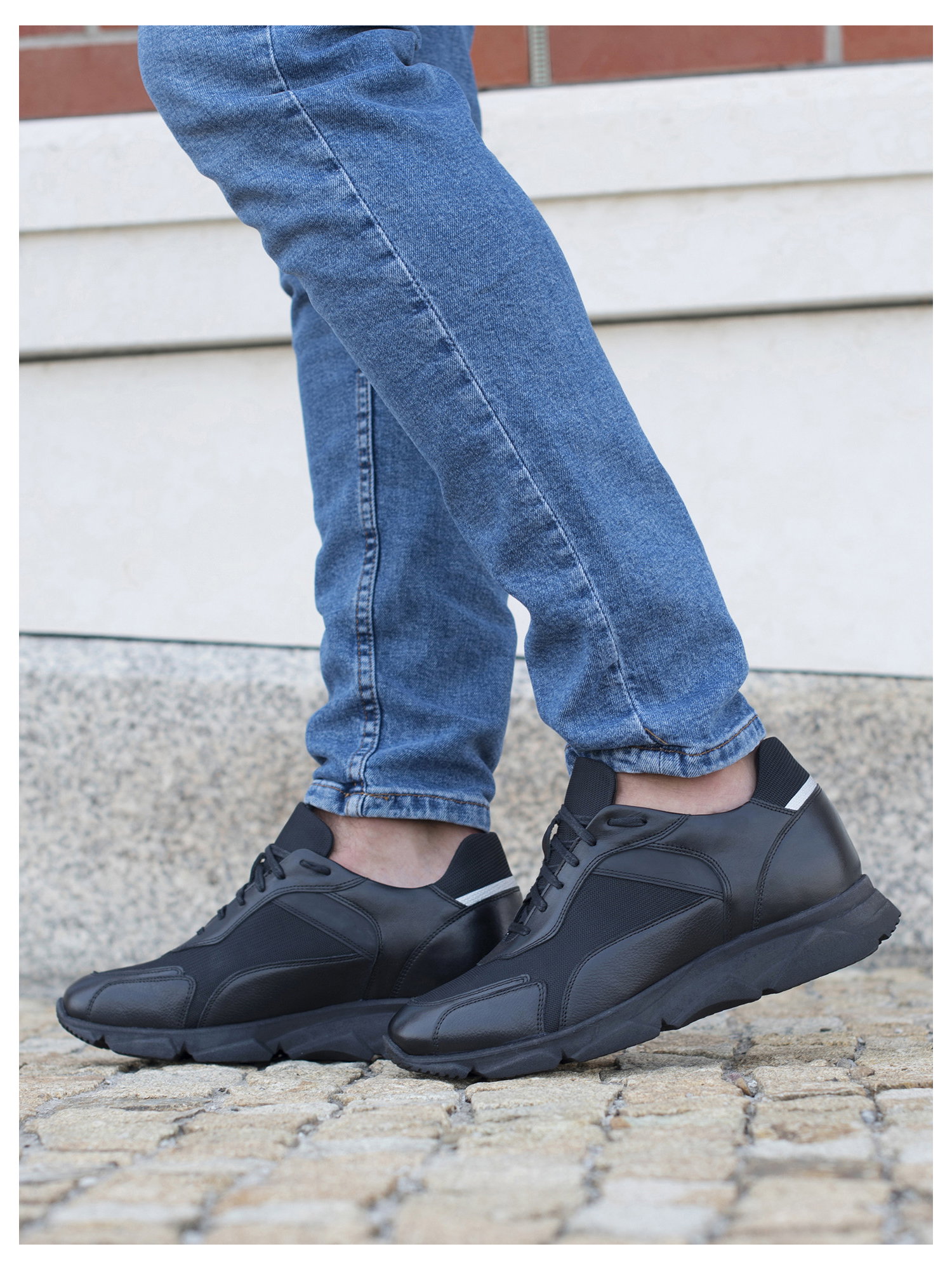 Black elevator shoes Wolter +7 cm, Conhpol - Polish manufacturer, shoes ...