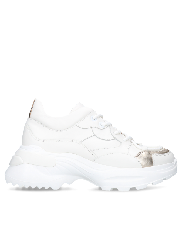 White, leather sneakers Simone, Kampa, Sneakers, KP0015-02, Konopka Shoes