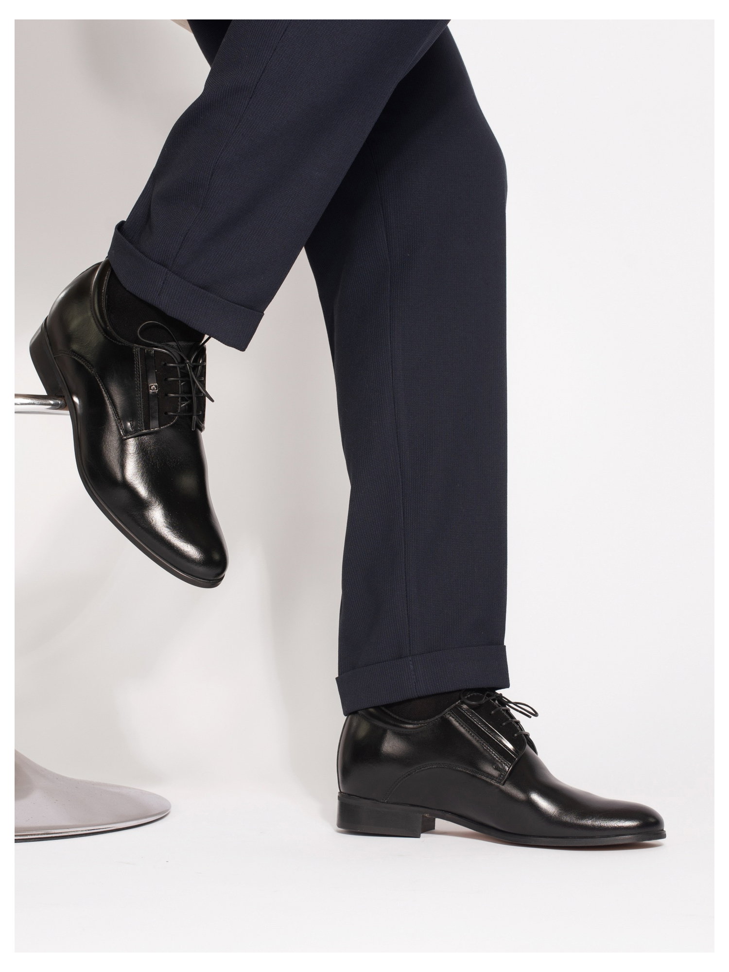 Black elegant elevator shoes, Conhpol - Polish production, Elevator ...