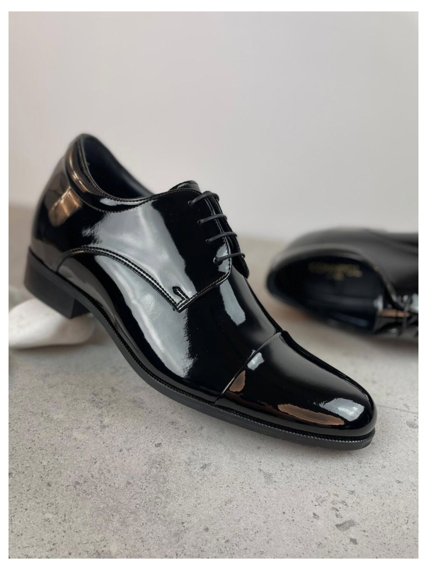 Brown, leather elevation shoes Bruce +7 cm, Conhpol - Polish production ...