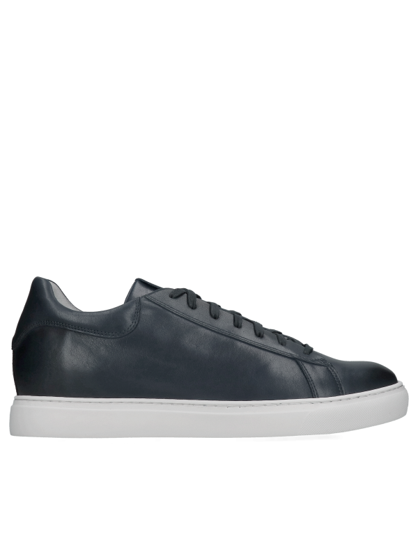 Booster shoes black and white, men's sneakers, grain leather