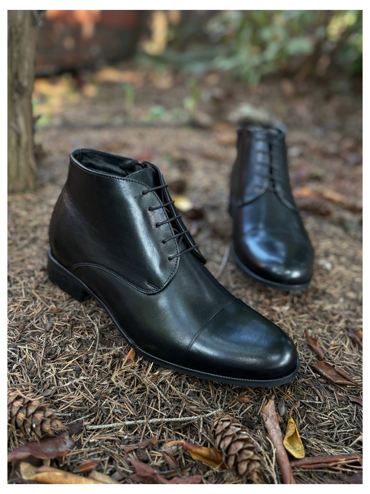 Black, leather elevator sneakers Xavier +6 cm, Conhpol Dynamic - polish ...