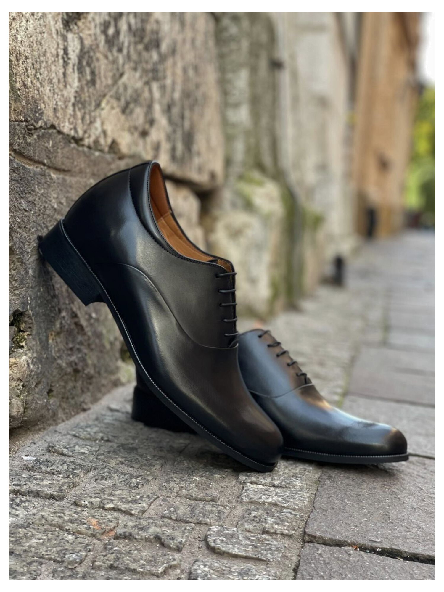 Brown, leather elevation shoes Bruce +7 cm, Conhpol - Polish production ...