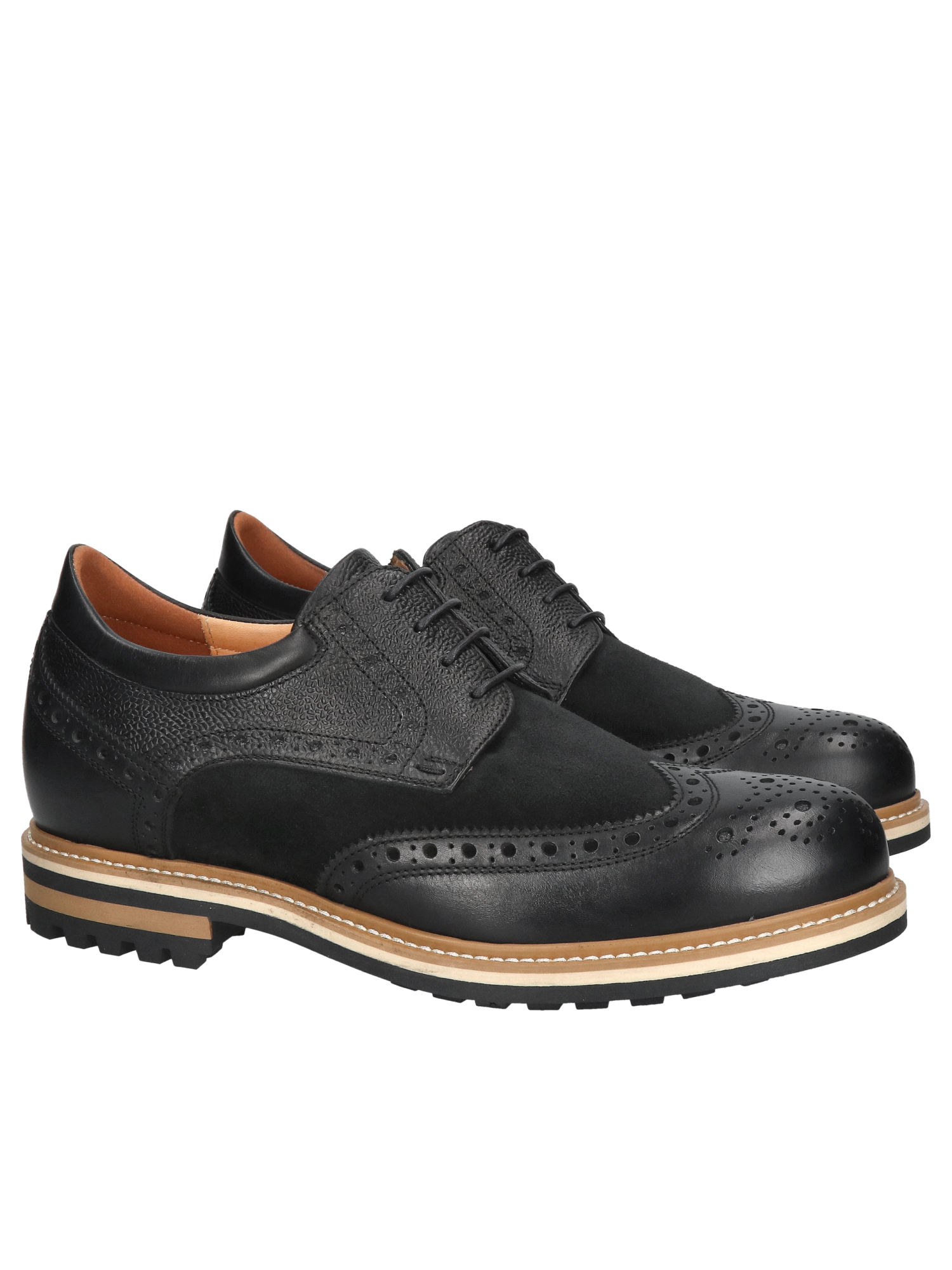 Booster shoes black and white, men's sneakers, grain leather
